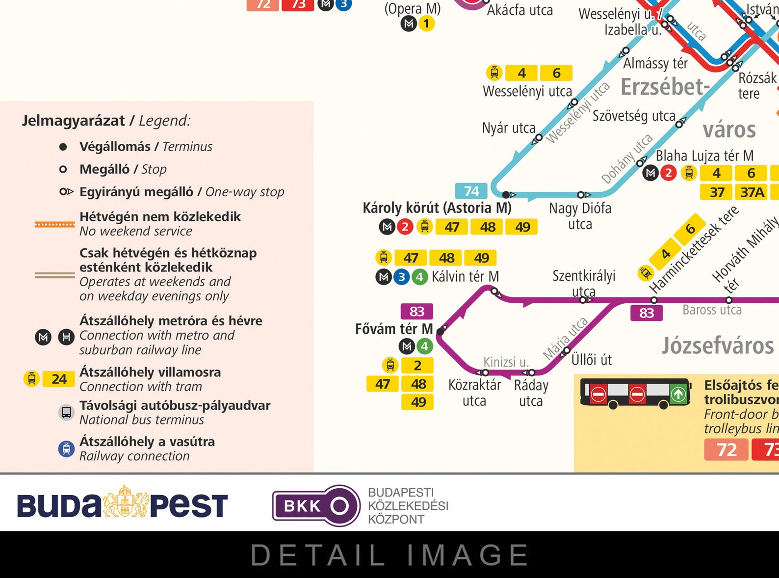 Budapest Hungary Trolly Bus Map 16x12 Heavyweight Art | Etsy