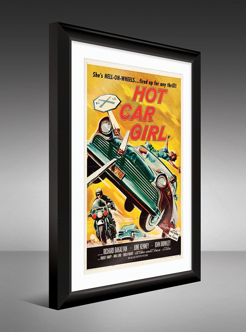 Vintage Movie Poster Hot Car Girl 1958 12x18 Heavyweight | Etsy