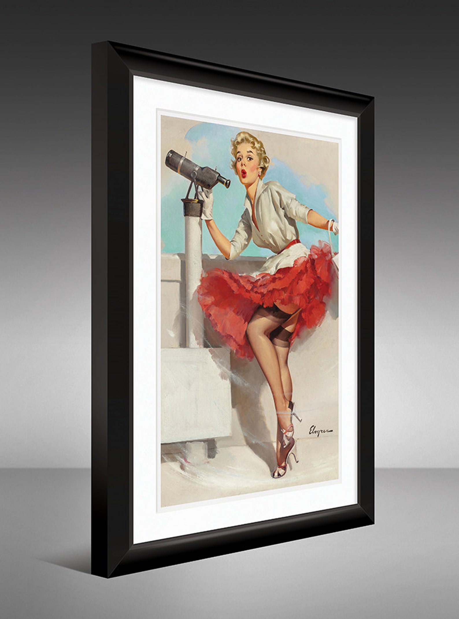 Gil Elvgren – What a View! 1957 (12x18 Heavyweight Art Print) - Etsy