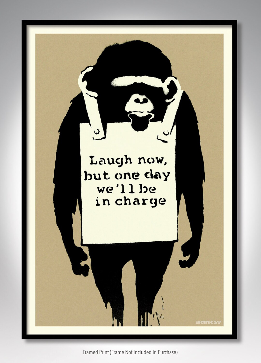 Banksy – Laugh Now 20x30 & 24x36 Bright White Satin Finish Poster Paper ...