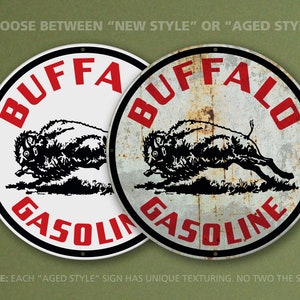 Buffalo Gasoline – Petroliana Vintage Reproduction Gas Station Sign (23 ...