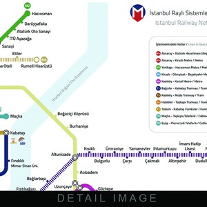 Istanbul Railway Network Map (18x12 Heavyweight Art Print) - Etsy