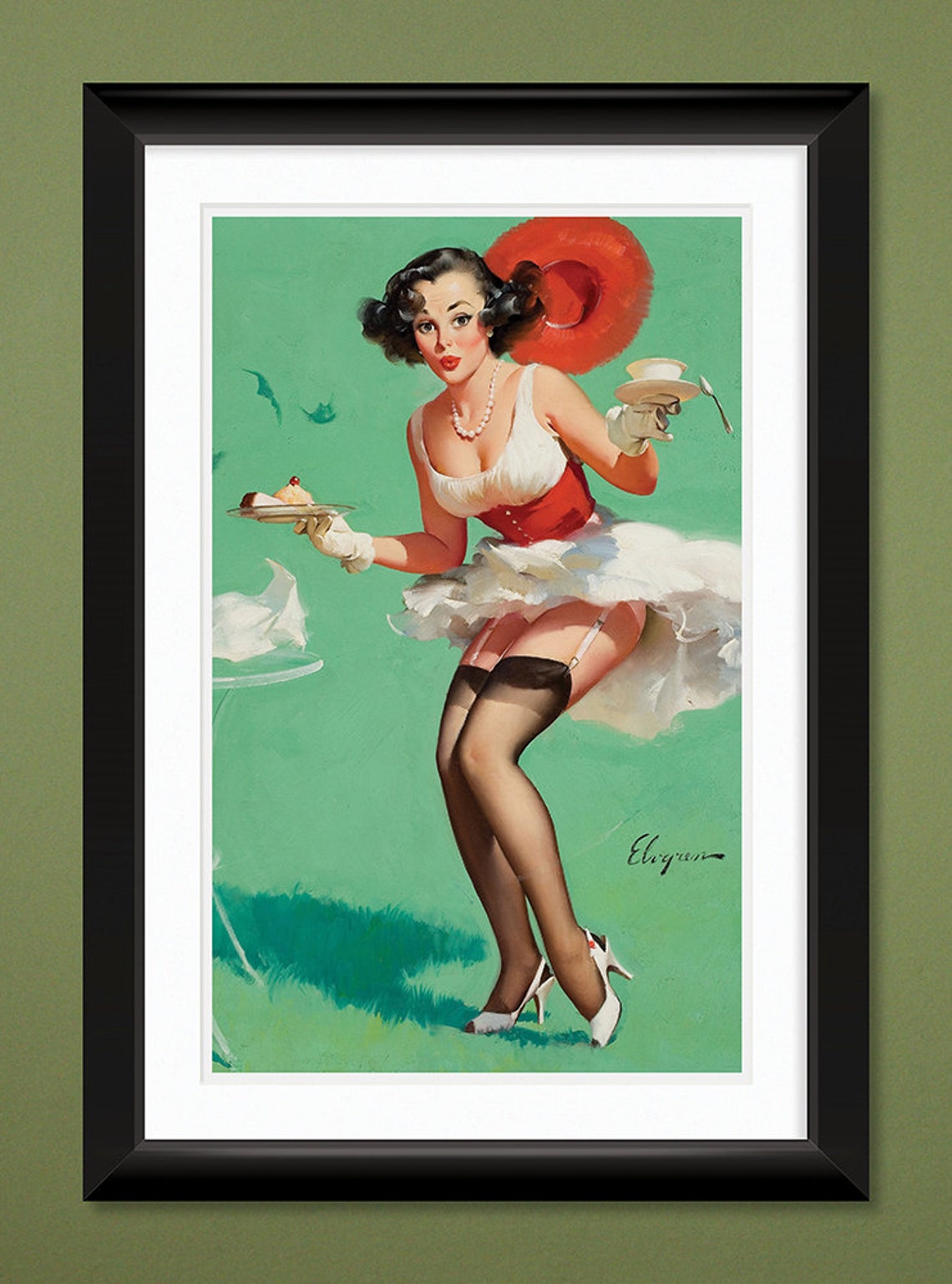 Gil Elvgren Fresh Breeze 1960 12x18 Heavyweight Art Print Etsy