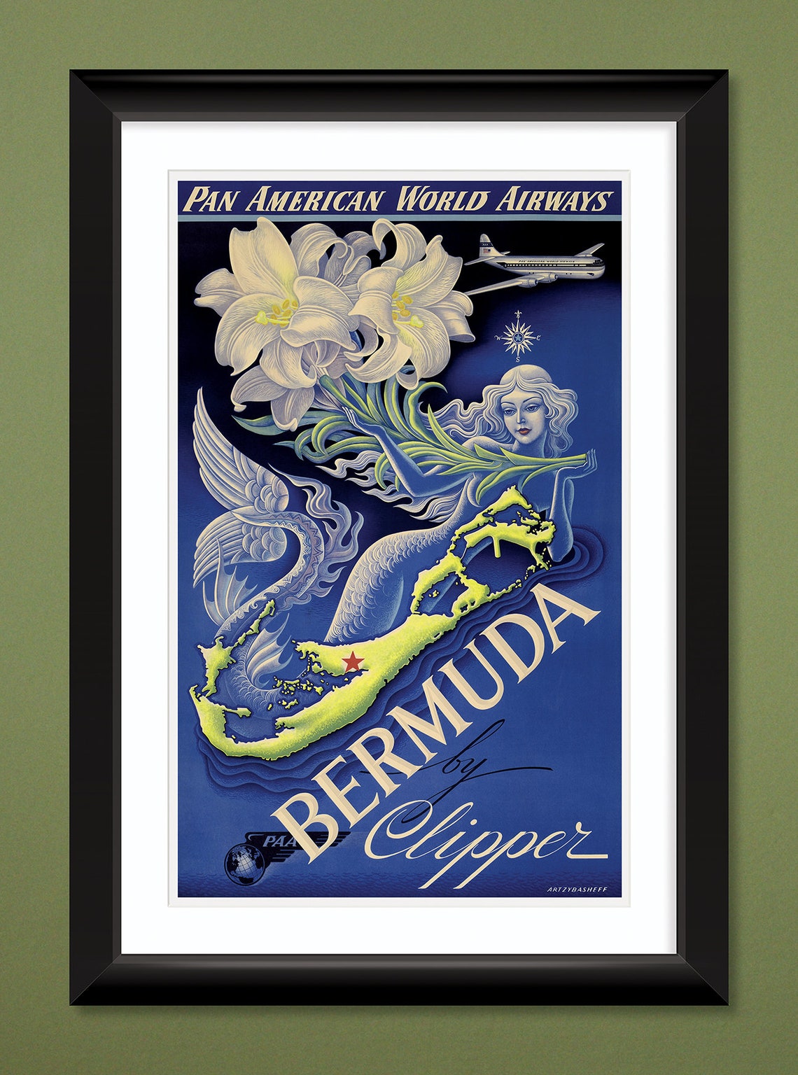 Travel Poster – Pan Am – Bermuda 1949 (12x18 Heavyweight Art Print) - Etsy