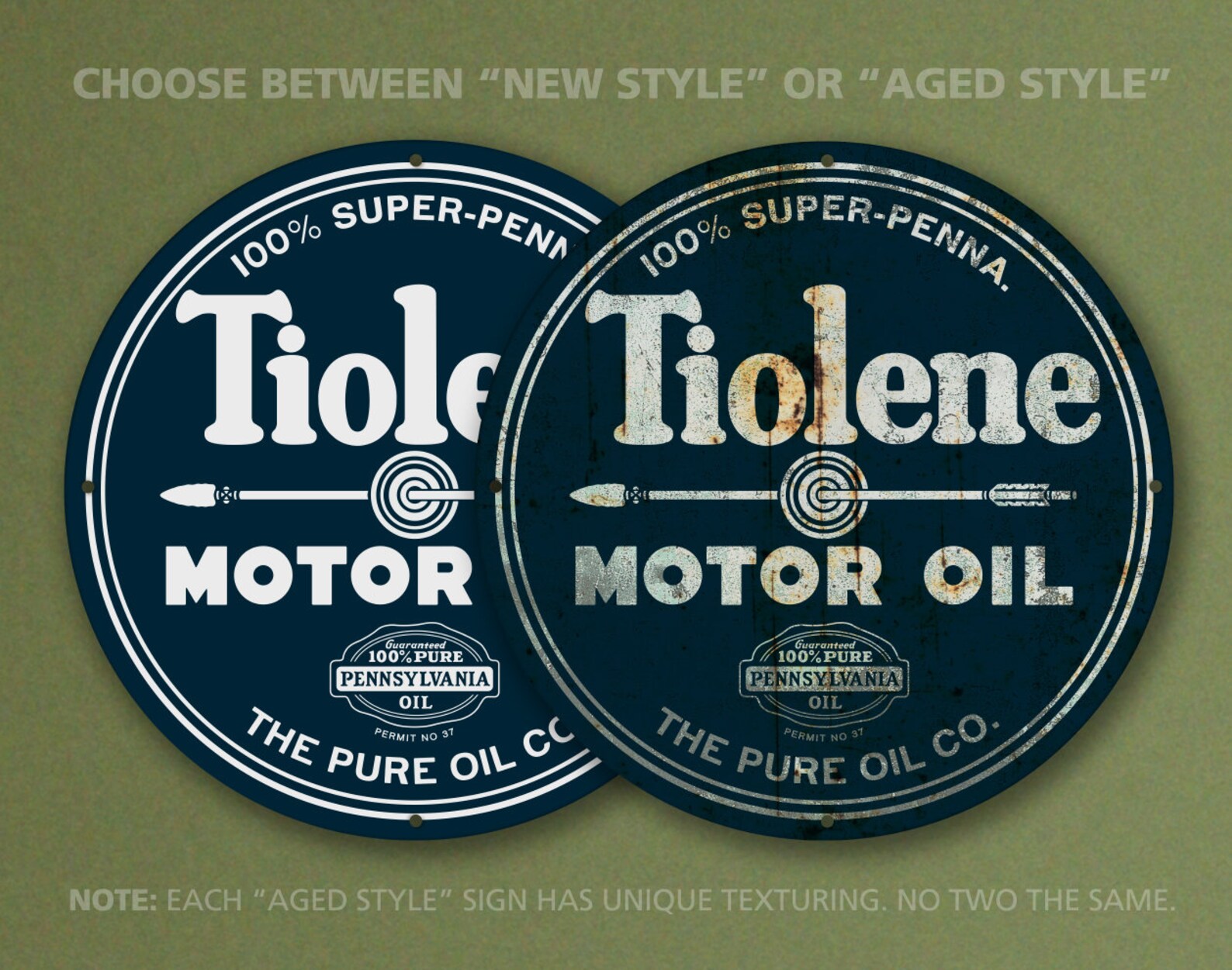 Tiolene – Motor Oil – Petroliana Vintage Reproduction Gas Station Sign ...