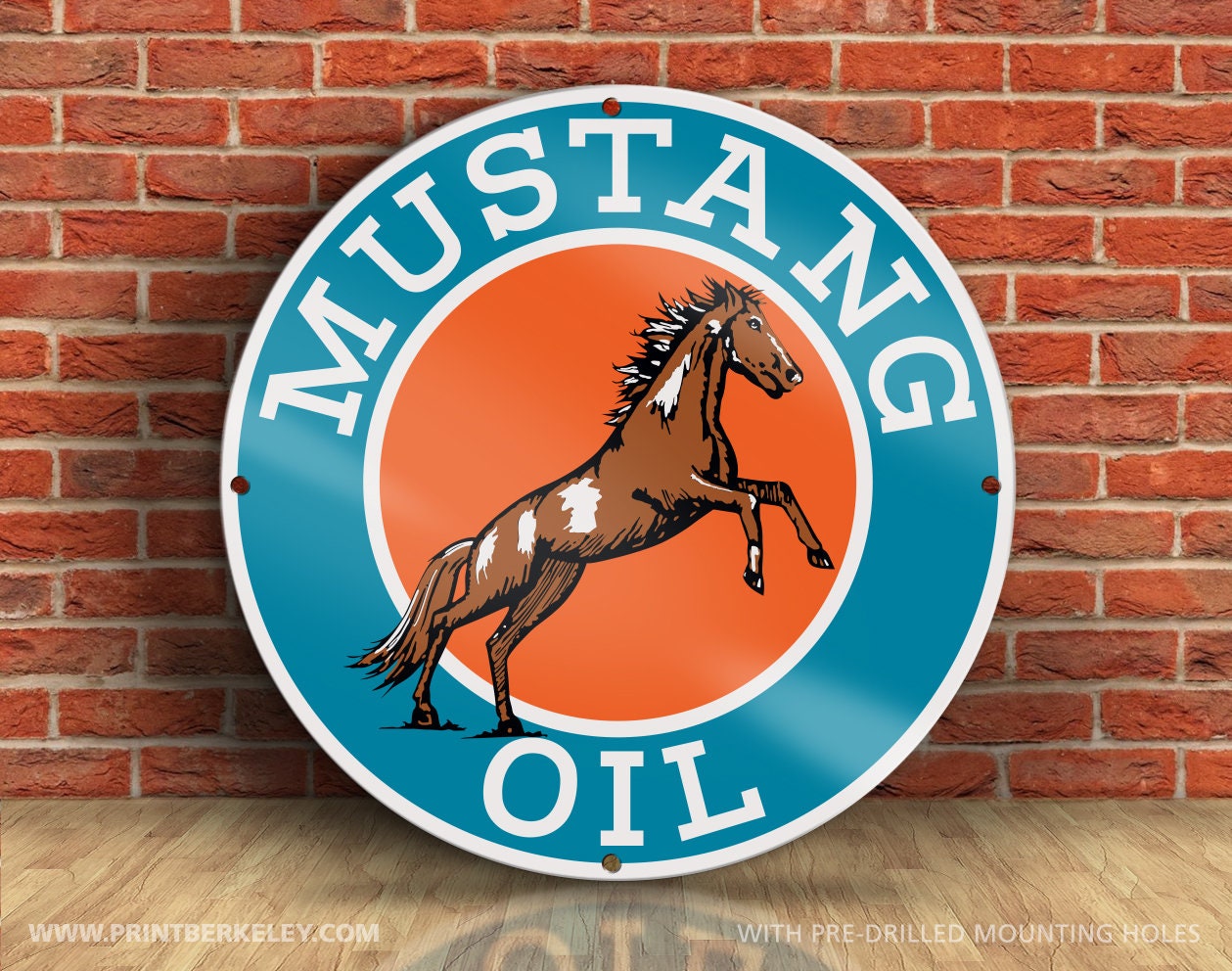 Mustang Oil Petroliana Vintage Reproduction Gas Station Sign | Etsy