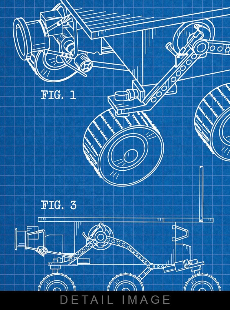 NASA Blueprints (space Shuttle/mercury Capsule/mars Rover) 3pc Poster ...