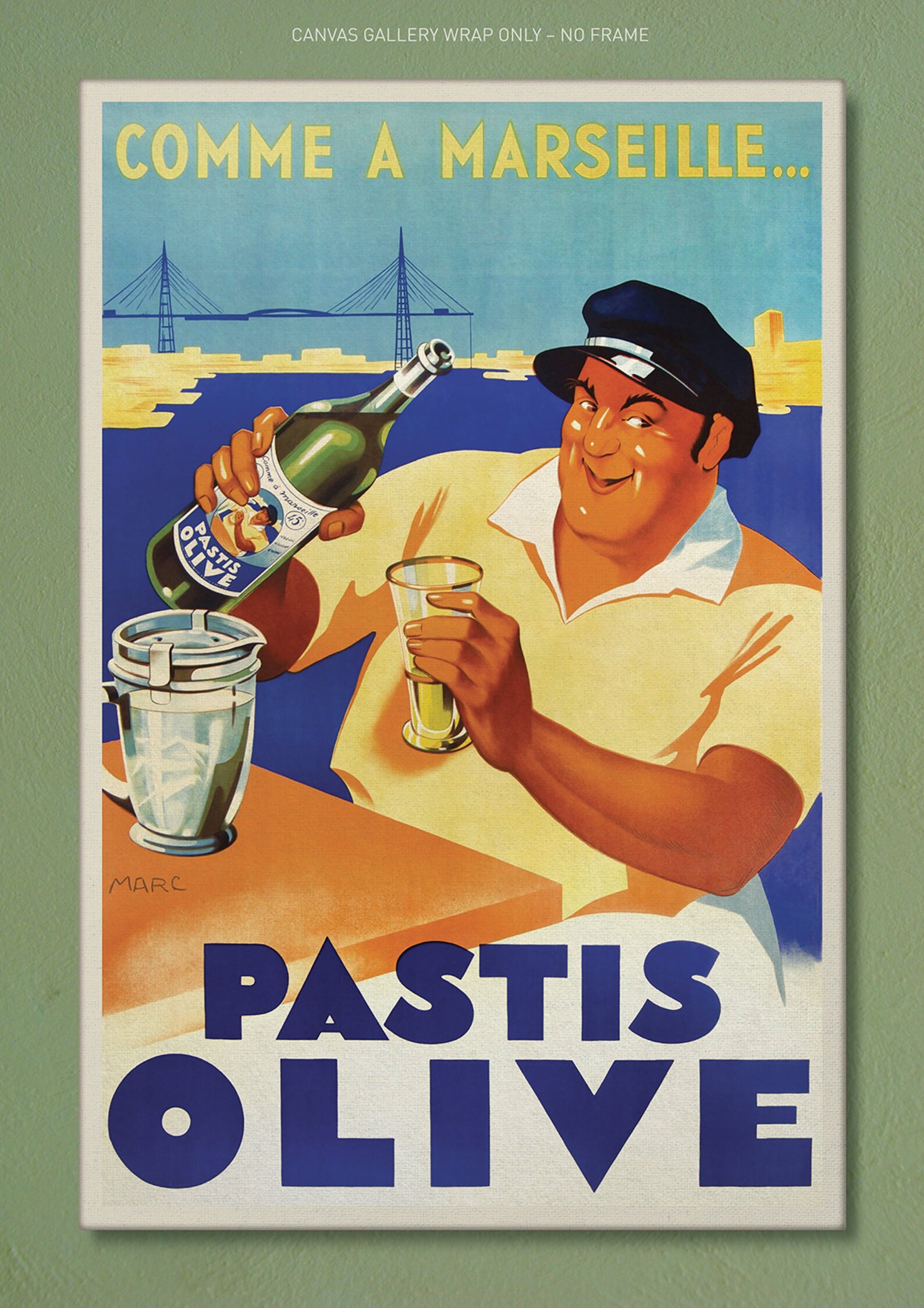 Pastis Olive Comme a Marseille by Marc 1936 16x24 32x48 | Etsy