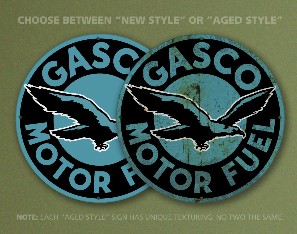 Gasco – Motor Fuel – Petroliana Vintage Reproduction Gas Station Sign ...