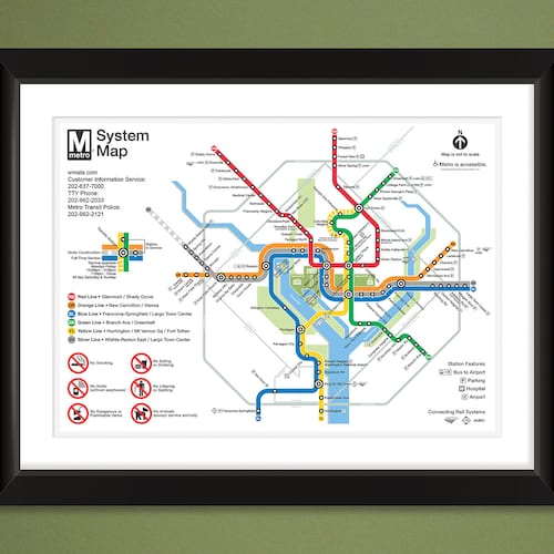 DC Metro Map / Washington DC / Minimal Poster Print / Subway - Etsy