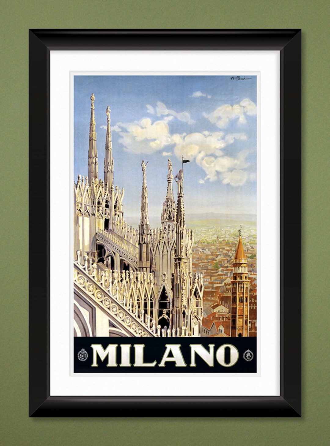 Vintage Travel Poster – Milano (12x18 Heavyweight Art Print) - Etsy