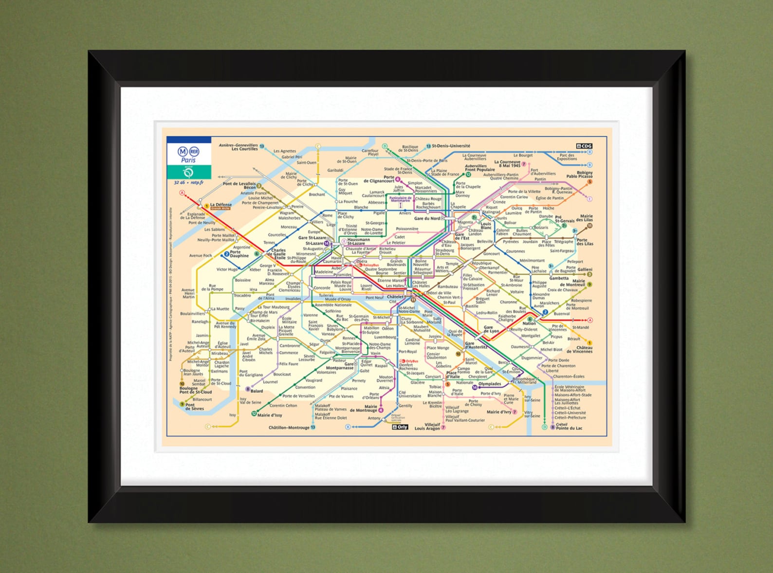 Paris Mini-metro subway Map 16x12 Heavyweight Art Print - Etsy