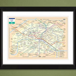 Paris Mini-metro [subway] Map (16x12 Heavyweight Art Print) - Etsy