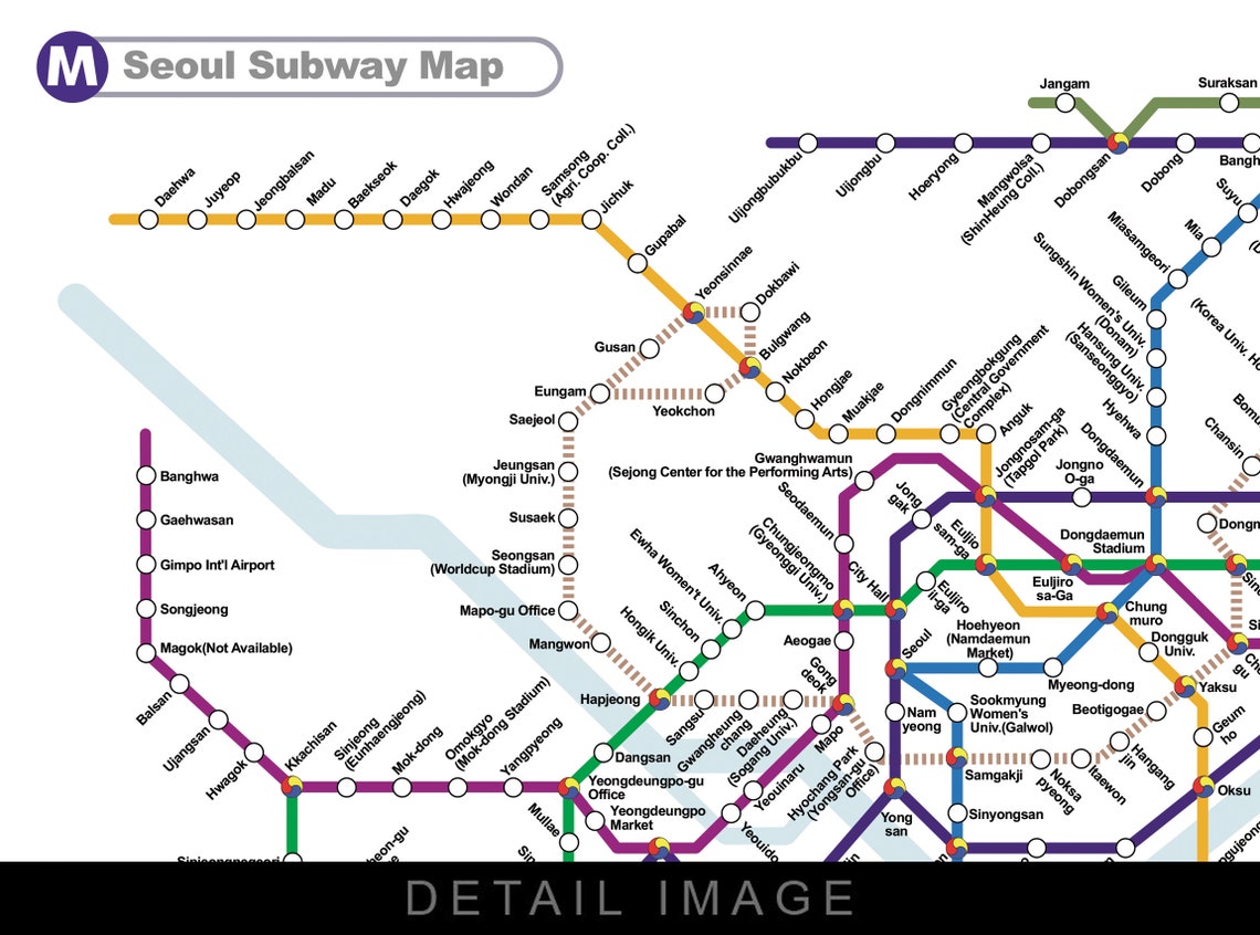 Seoul Metro [subway] Map (16x12 Heavyweight Art Print) - Etsy