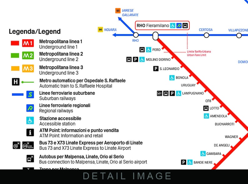 Milan Metro subway Map 18x12 Heavyweight Art Print - Etsy