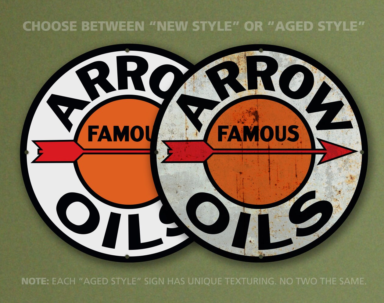 Arrow Oils Petroliana Vintage Reproduction Gas Station Sign | Etsy