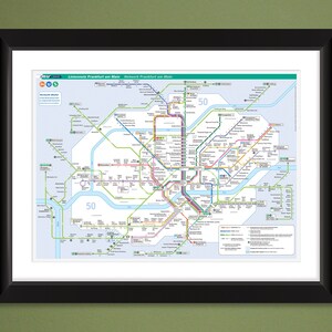Frankfurt Germany – RMV Network Frankfurt Am Main Map (16x12 ...