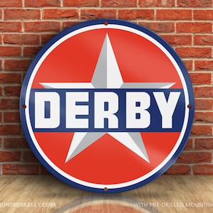 Derby (version 1) Petroliana Vintage Reproduction Gas Station Sign (23. ...