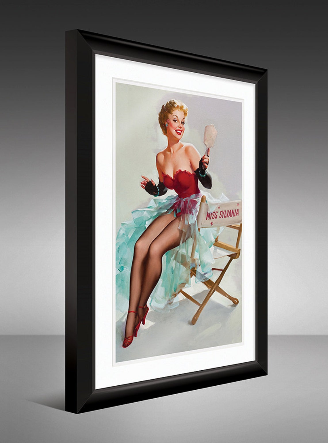 Gil Elvgren Admiring Miss Sylvania 1955 12x18 Heavyweight Etsy