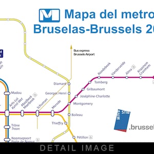 Brussels Metro Map (16x12 Heavyweight Art Print) - Etsy