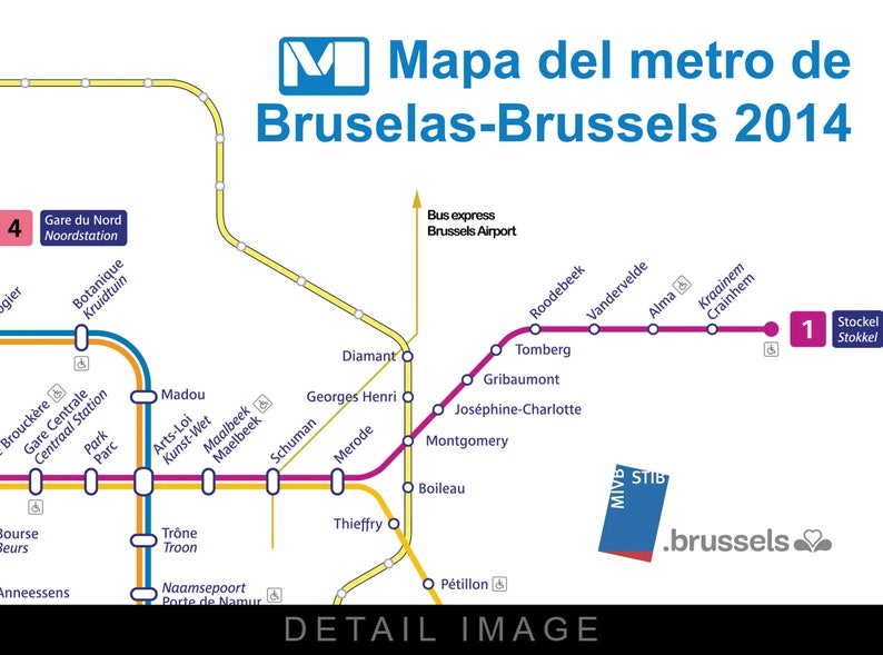 Brussels Metro Map 16x12 Heavyweight Art Print | Etsy