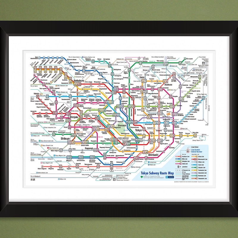 Tokyo Subway Map - Etsy