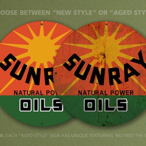 Sunray Oils Sign – Vintage Petroliana Reproduction, 23.5" Round - Etsy