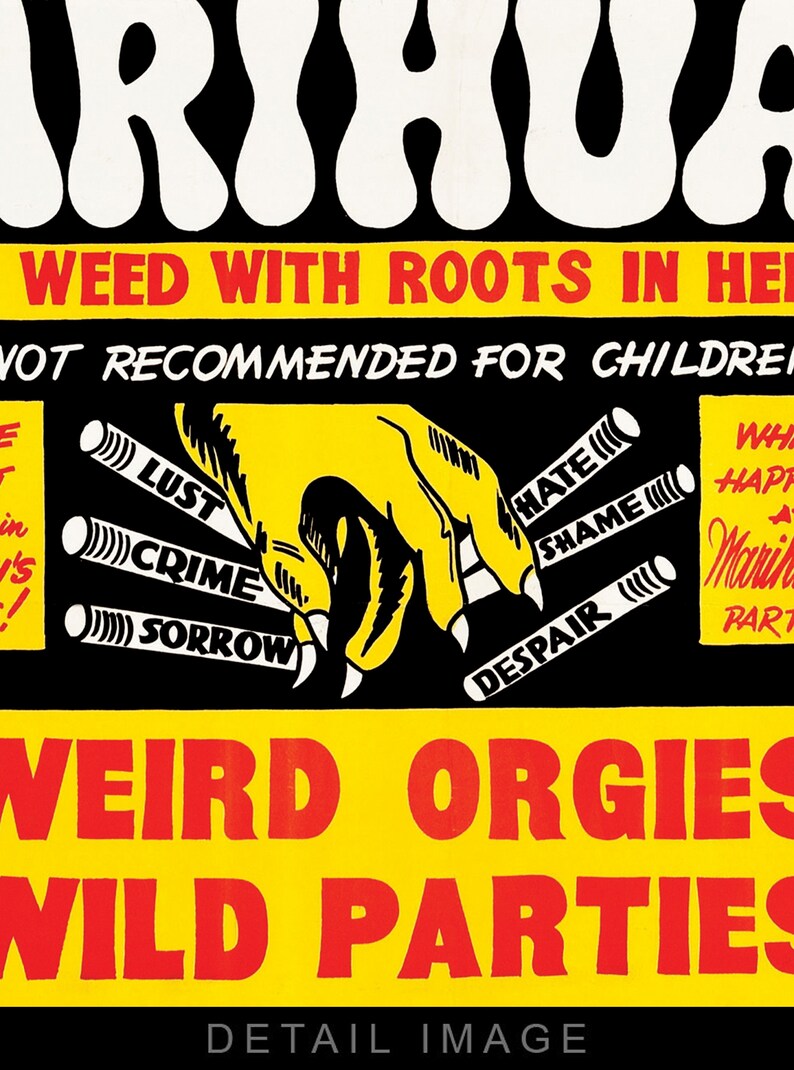 Marihuana/marijuana – Roots in Hell Movie Poster 1936 (12x16 ...
