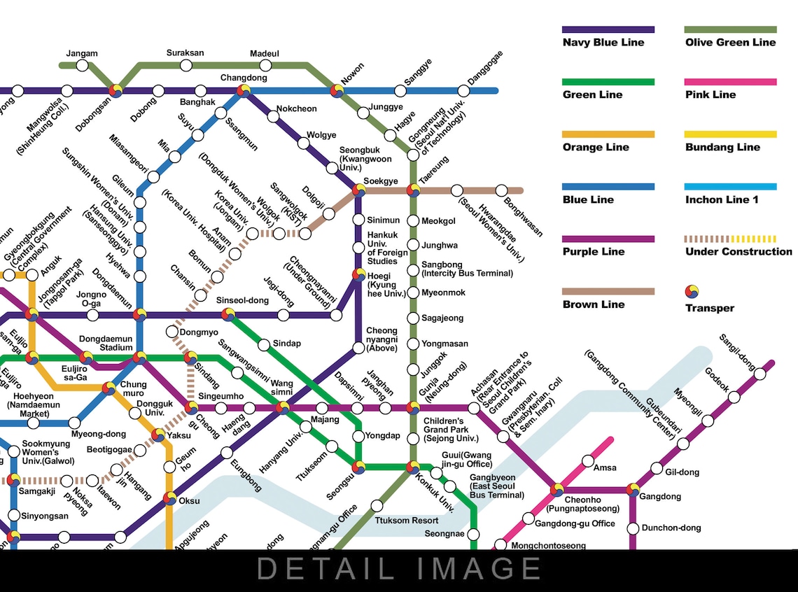 Seoul Metro [subway] Map (16x12 Heavyweight Art Print) - Etsy