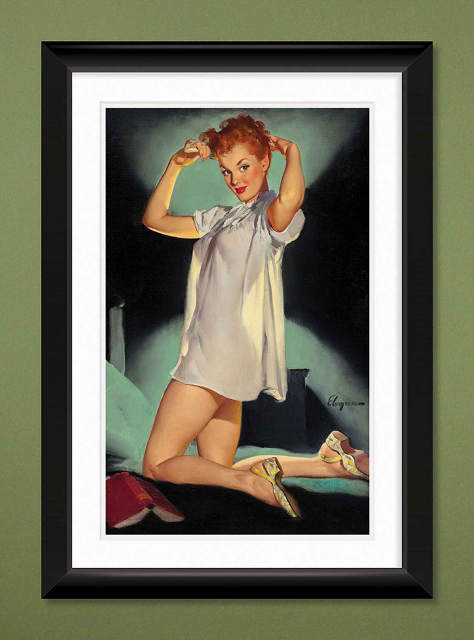 Gil Elvgren Rest Assured 1952 12x18 Heavyweight Art Print Etsy