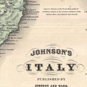 1864 Johnson Map of Italy – 12x16 Heavyweight Print - Etsy