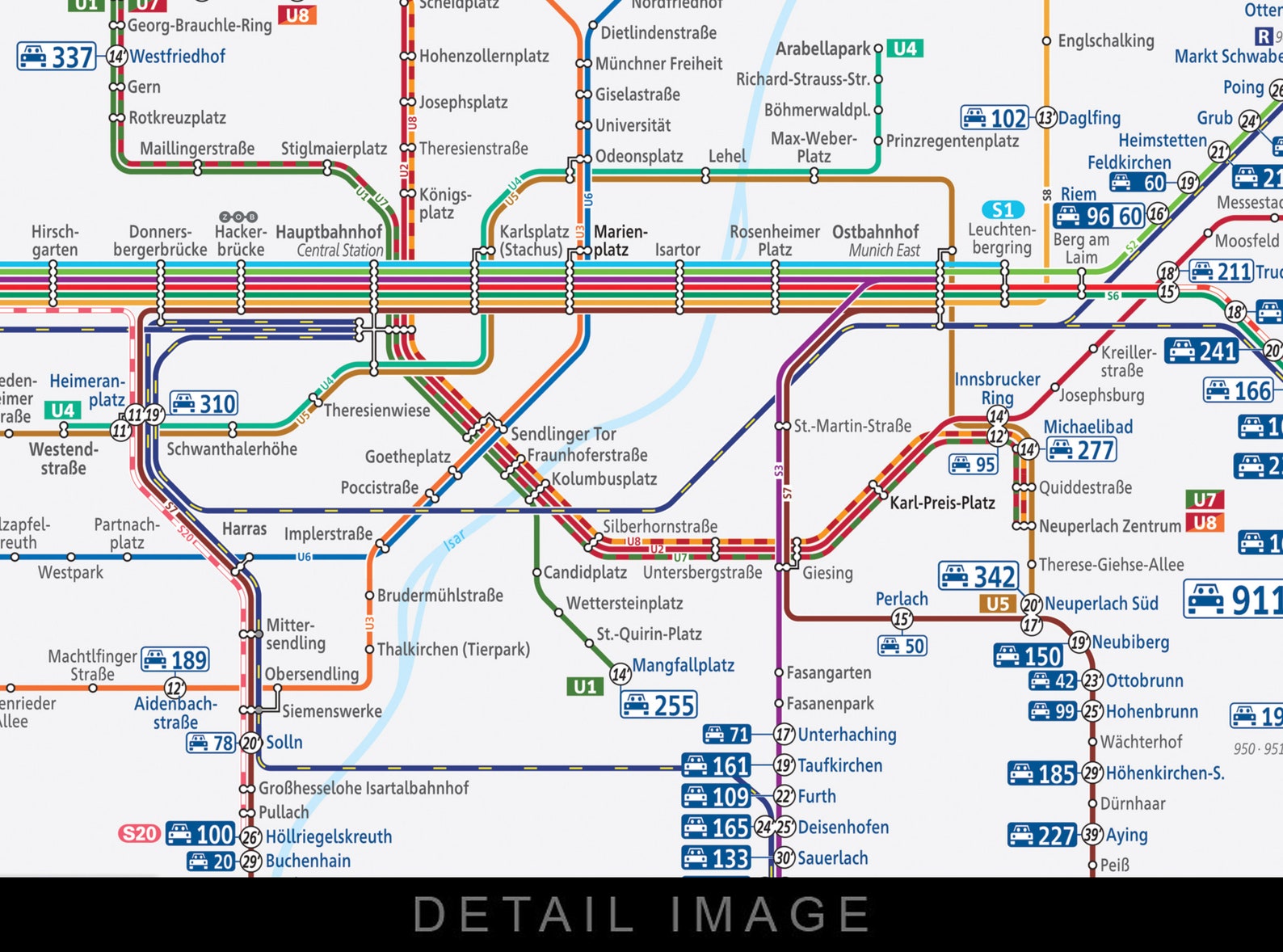 Munich Urban Rail Network Map Art Print (16x12) - Etsy