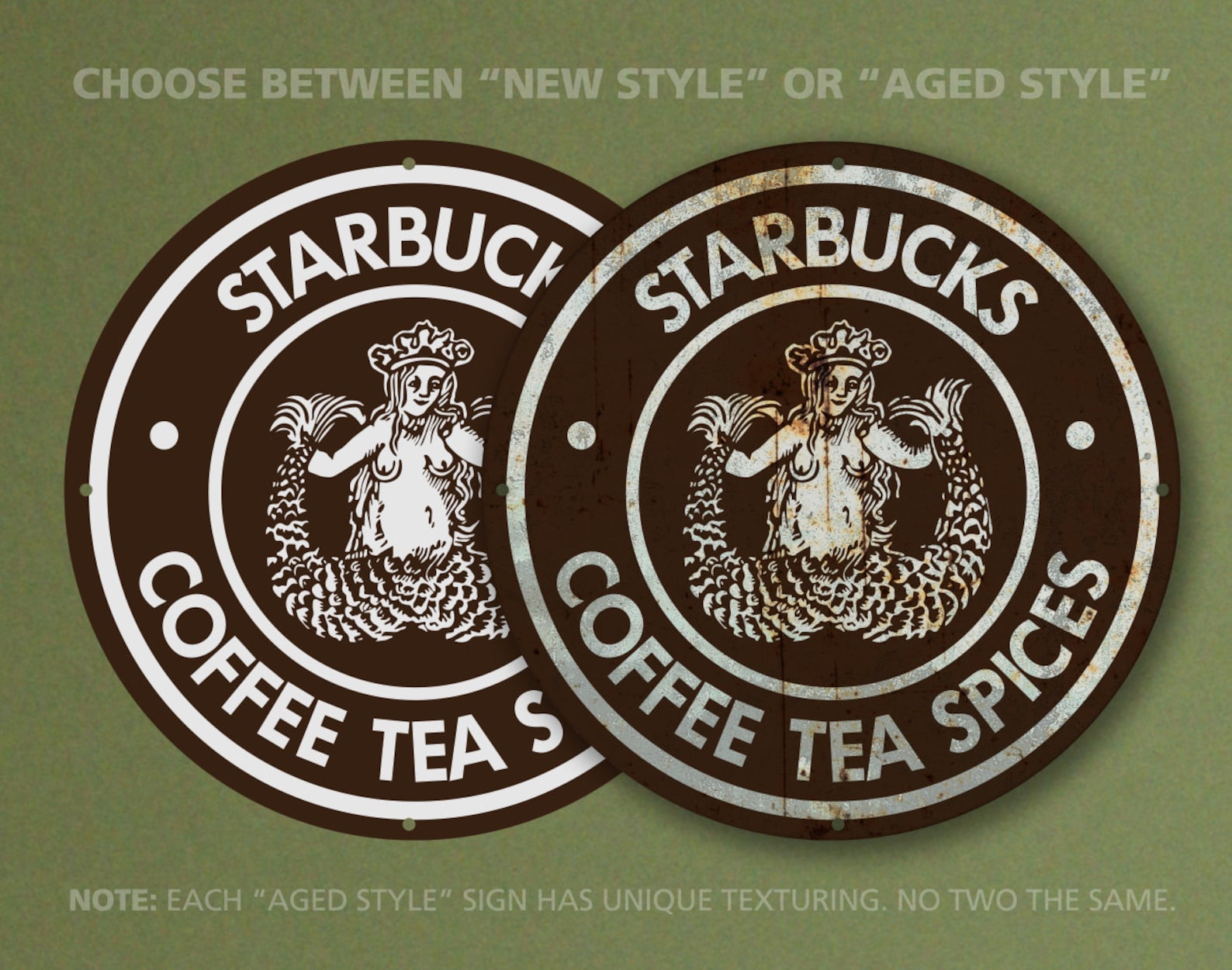 Starbucks – Original 1971 Logo – Petroliana Vintage Reproduction Gas ...