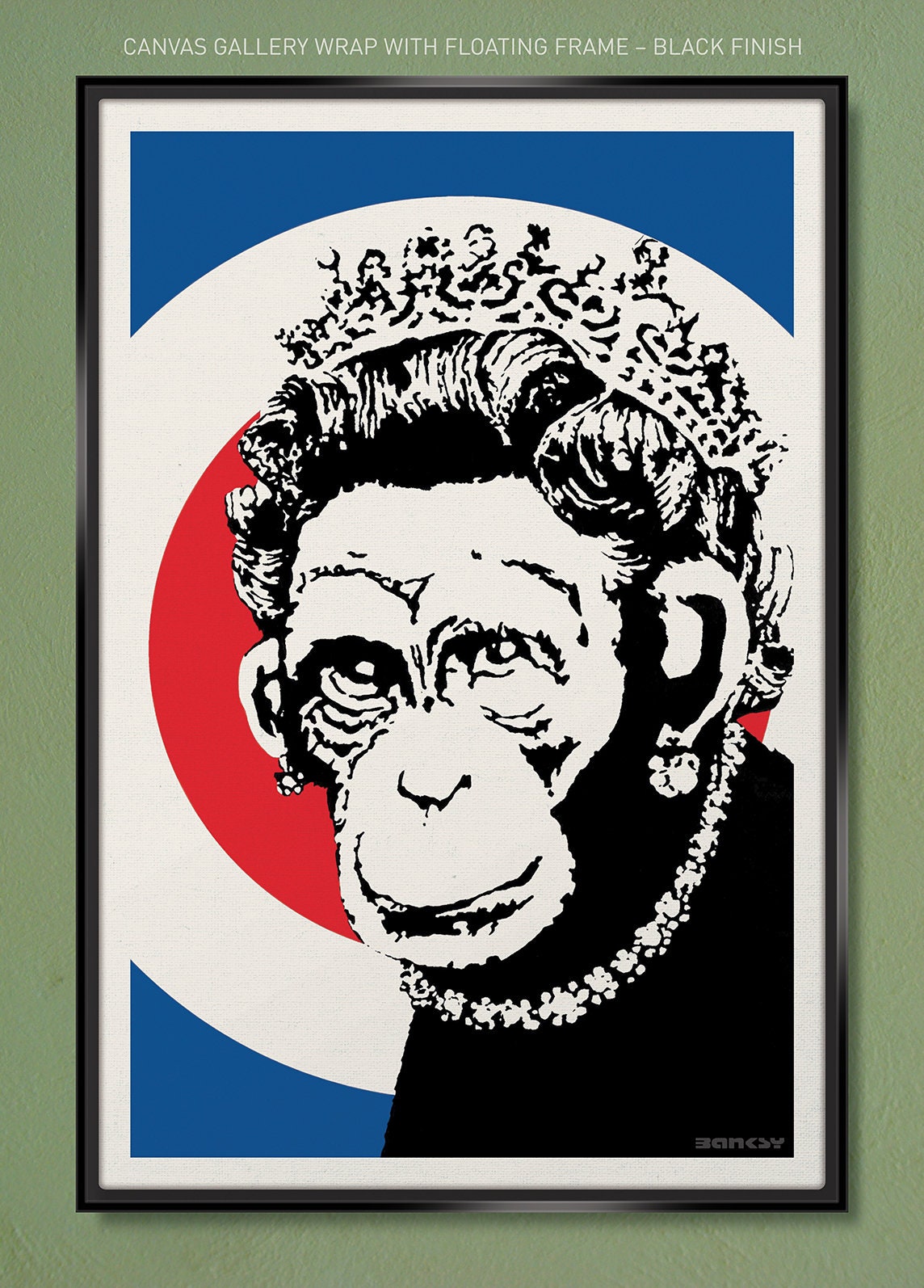 Banksy – Monkey Queen – Gallery-quality Canvas Wrap 12x18 20x30 24x36 W ...