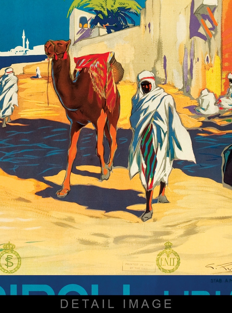 Travel Poster Tripoli Libya 1920s-1930s 12x18 Heavyweight | Etsy