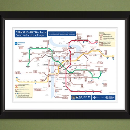 Prague Tram subway Map 16x12 Heavyweight Art Print - Etsy