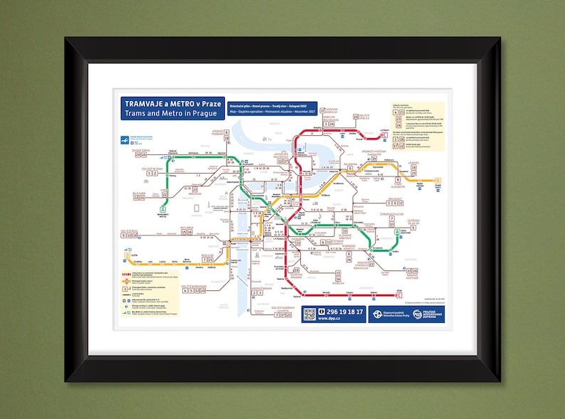 Prague Tram [subway] Map (16x12 Heavyweight Art Print) - Etsy