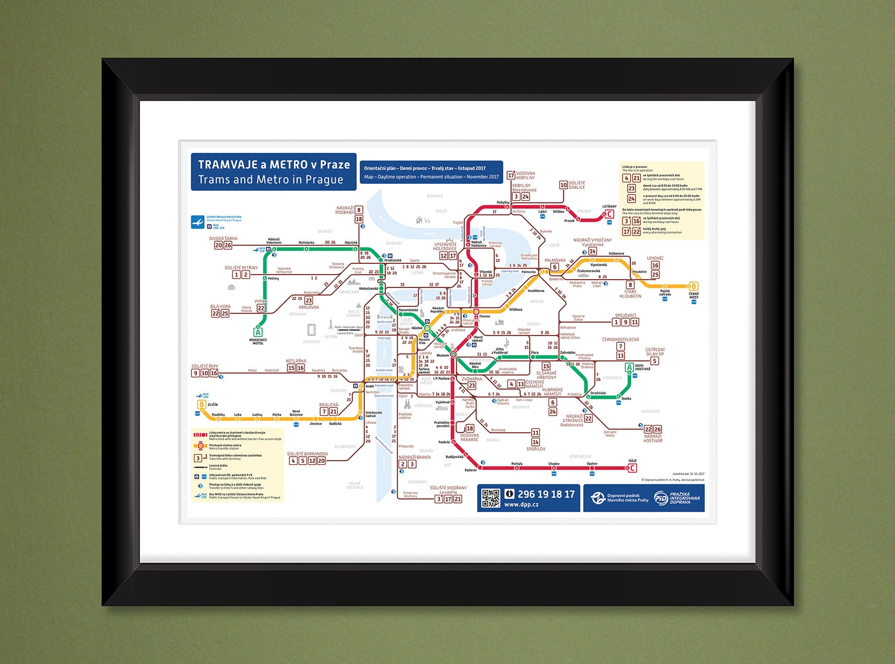 Prague Tram subway Map 16x12 Heavyweight Art Print - Etsy