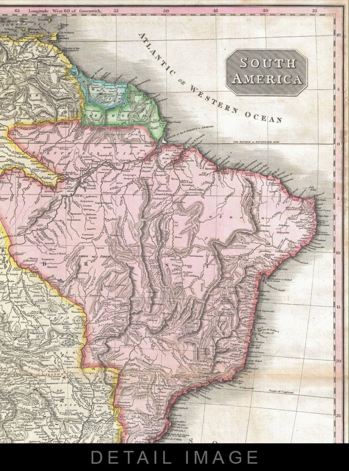 1818 Pinkerton Map of South America – 12x16 Heavyeweight Print - Etsy