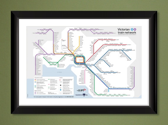 Victoria Australia PTV Metropolitan Train Network Map | Etsy
