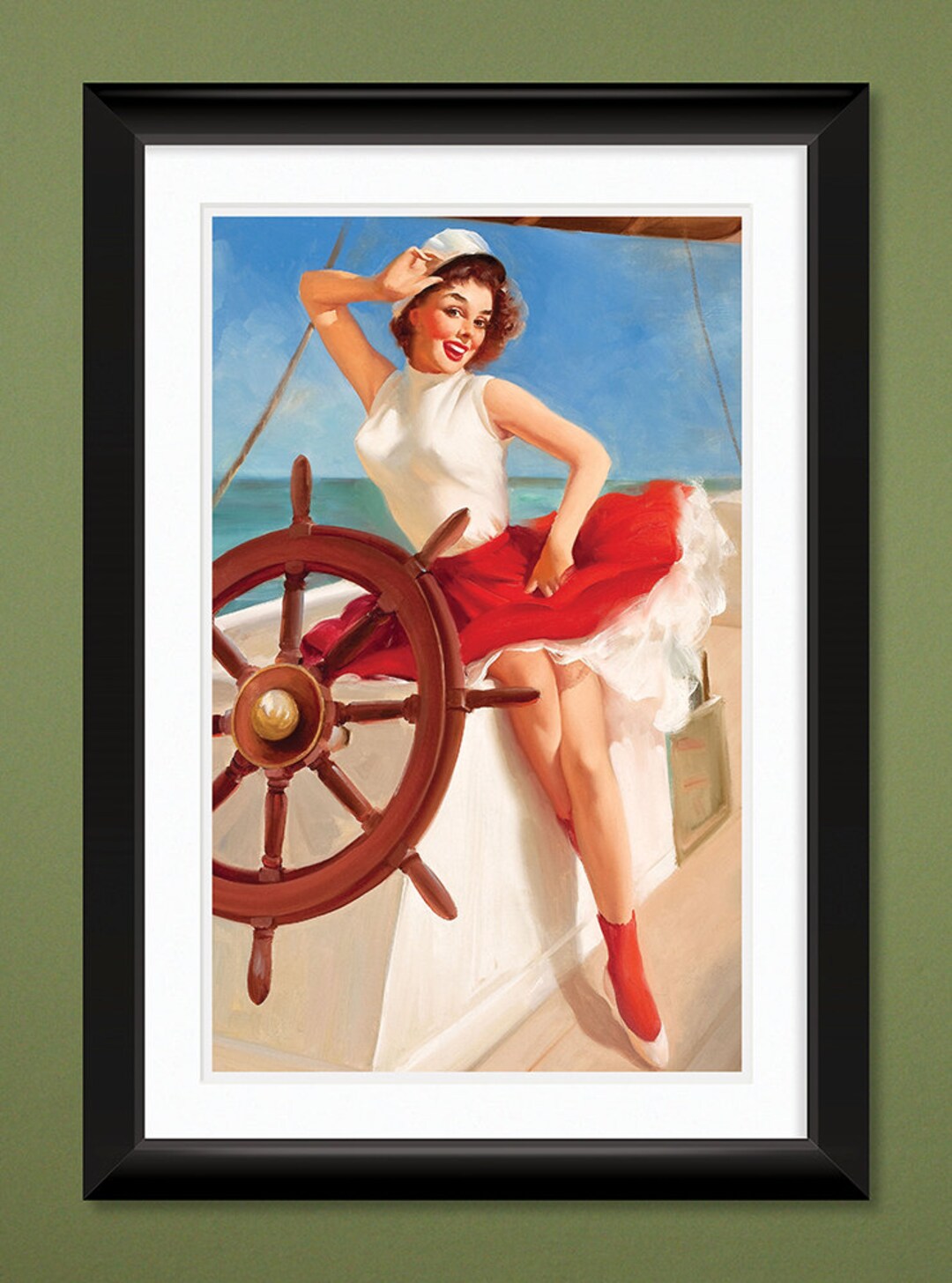 Gil Elvgren Sailor Girl 12x18 Heavyweight Art Print Etsy