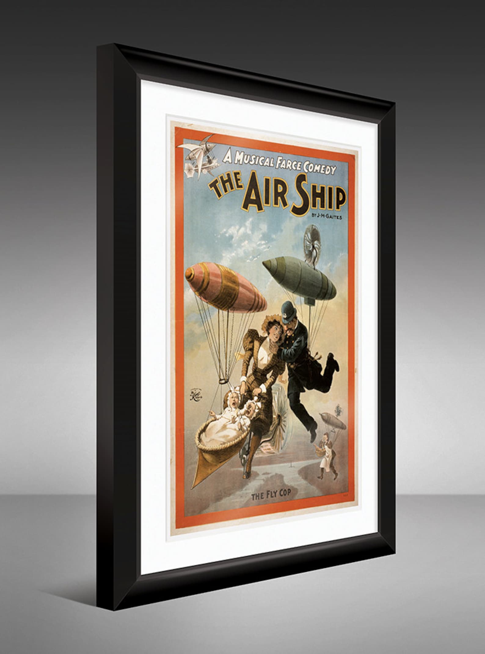 Theater Poster – the Air Ship – A Musical Farce Comedy 1898 (12x18 ...