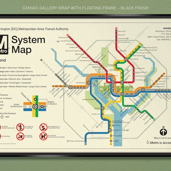 Washington Dc Map - Etsy