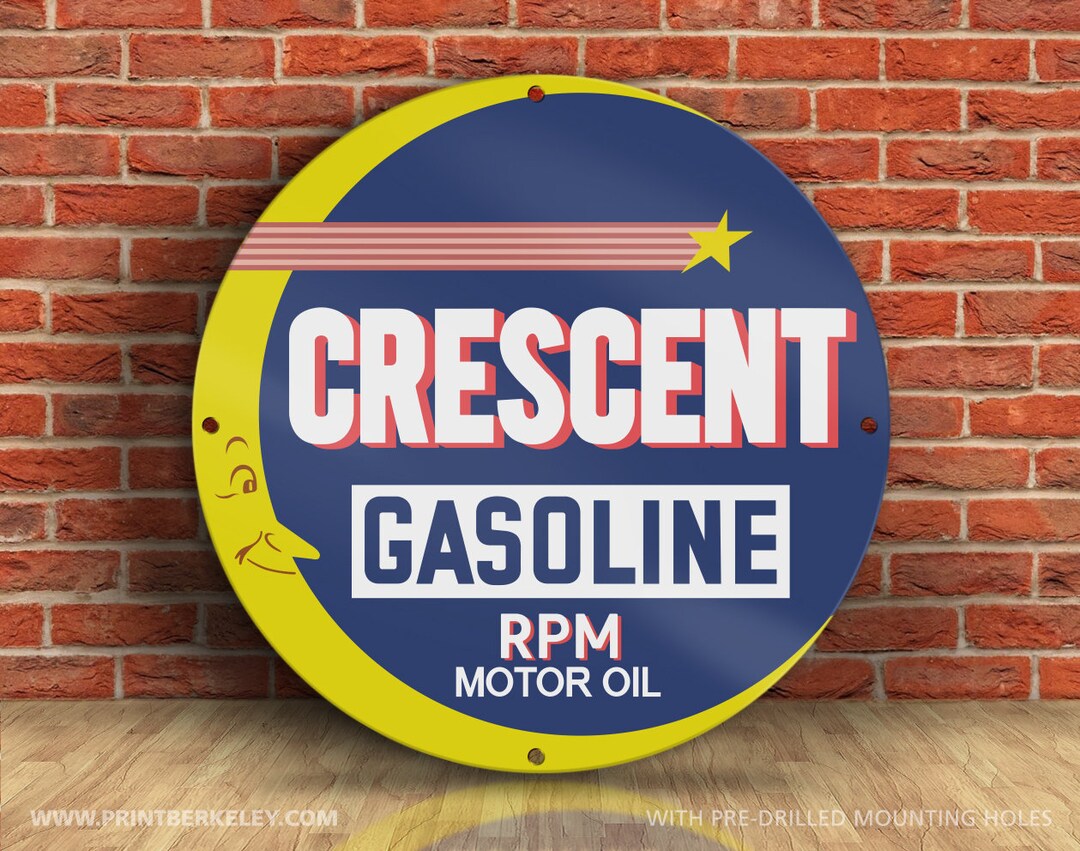 Crescent Gasoline – RPM Motor Oil – Petroliana Vintage Reproduction Gas ...