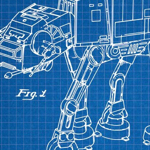 12x18 Star Wars Blueprint 1982 Patent Drawing – AT-AT Walker - Etsy
