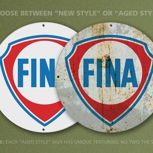 FINA (shield) – Petroliana Vintage Reproduction Gas Station Sign (23.5 ...
