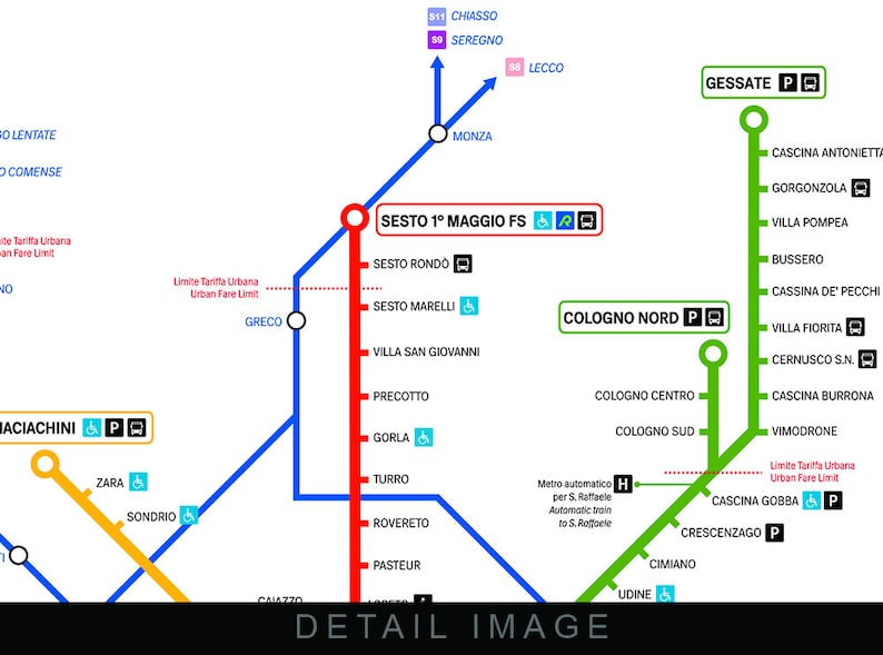 Milan Metro subway Map 18x12 Heavyweight Art Print - Etsy