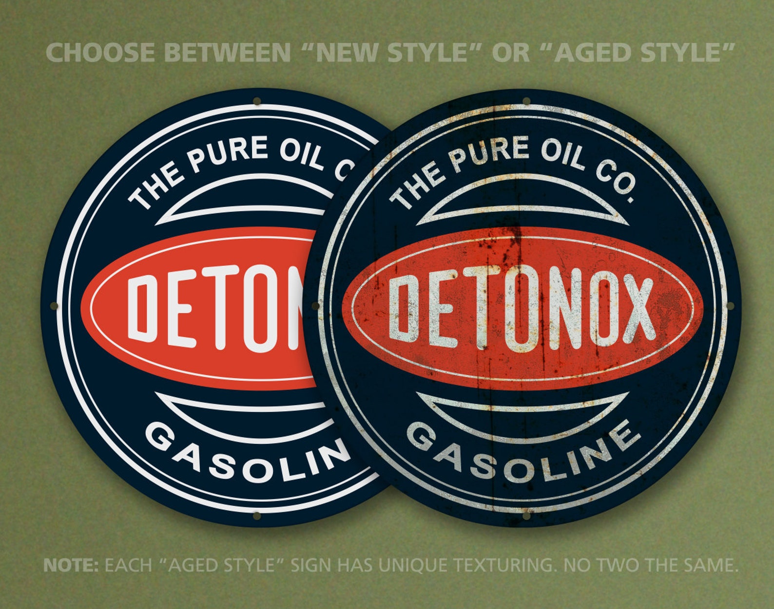 Detonox – the Pure Oil Co. – gasoline – Petroliana Vintage Reproduction ...