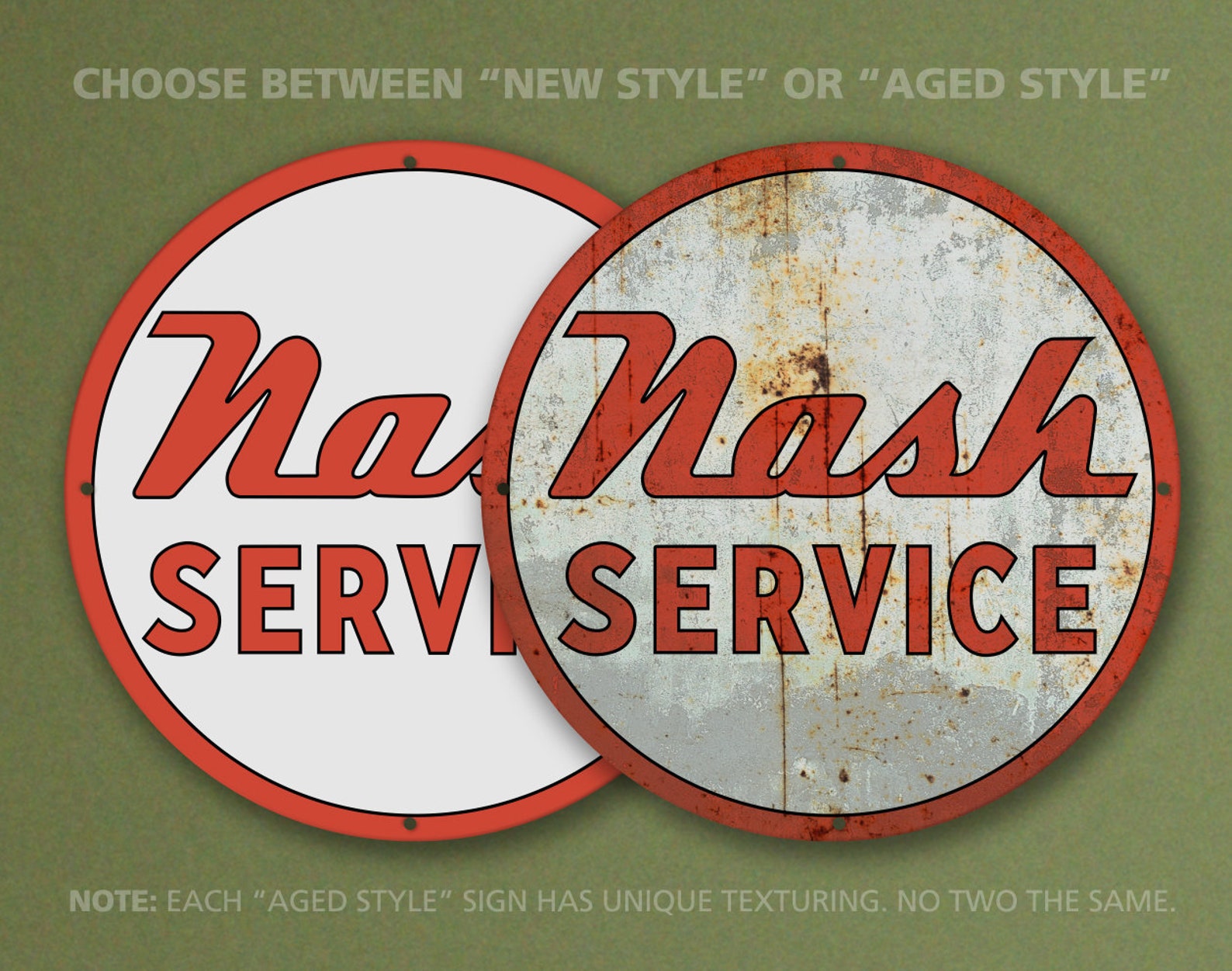 Nash Service – Petroliana Vintage Reproduction Gas Station Sign (23.5 ...
