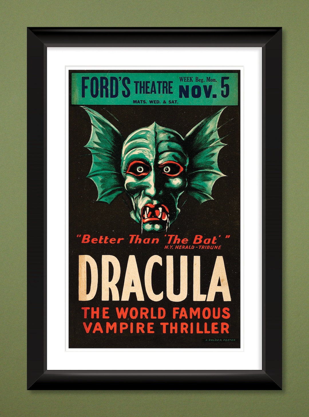 Vintage Play Poster – Dracula (1928) Ford's Theatre – Baltimore, MD ...